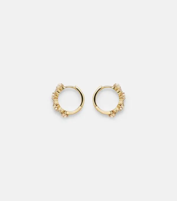 Mateo 14kt Earrings With Diamonds And Pearls