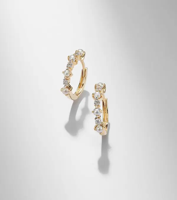 Mateo 14kt Earrings With Diamonds And Pearls