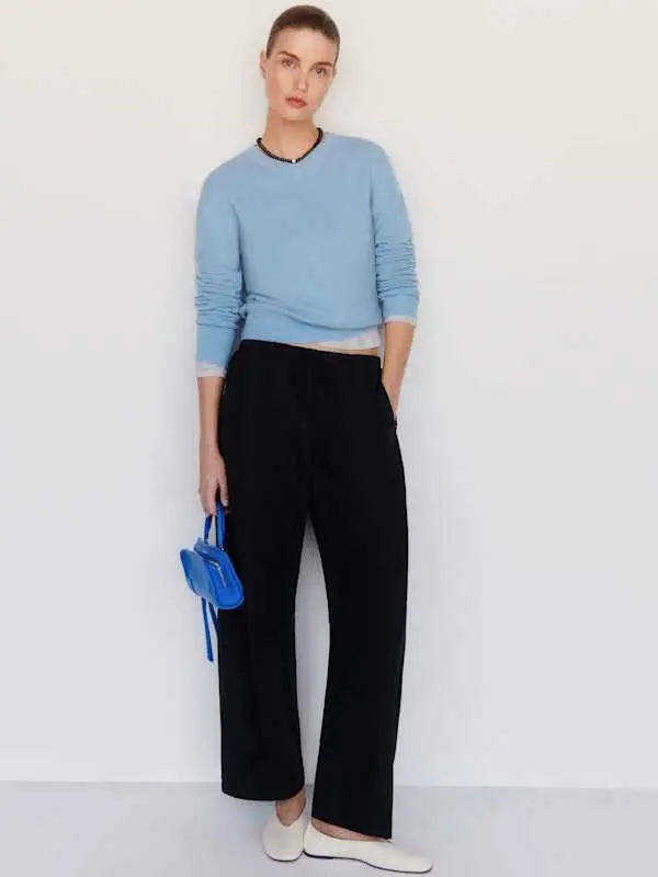 REFORMATION Landon Cashmere V-neck - Blue