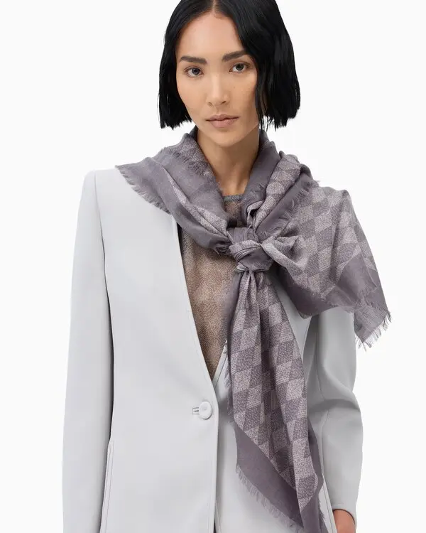 Giorgio Armani Foulard Printed In Wool Cashmere And Silk