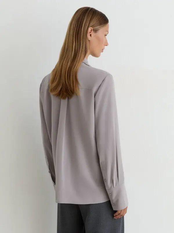 REISS Kathlyn Matte-silk Tie-neck Blouse