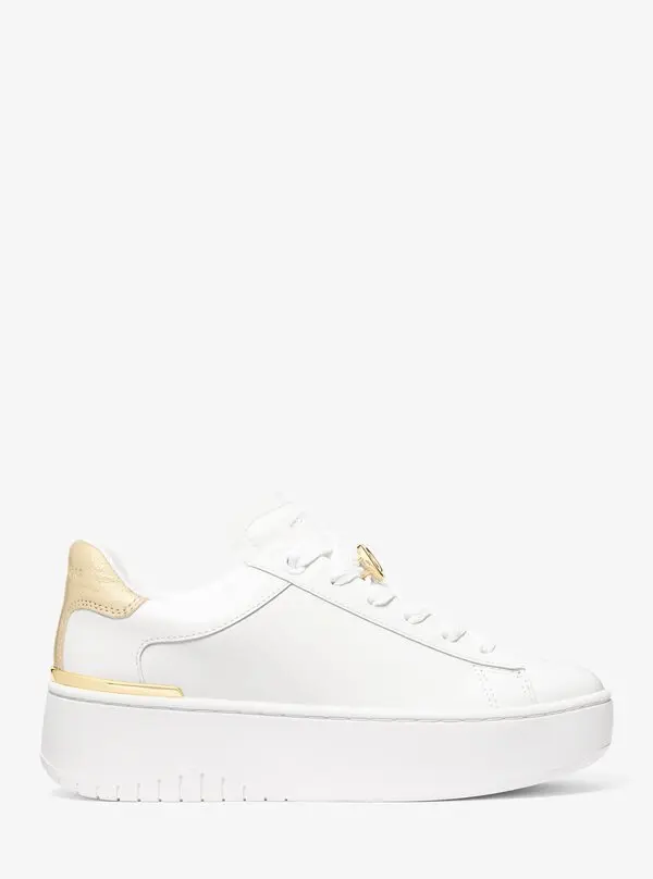 Michael Kors Dottie Leather Platform Sneaker In Size By