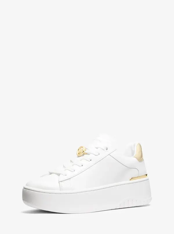 Michael Kors Dottie Leather Platform Sneaker In Size By