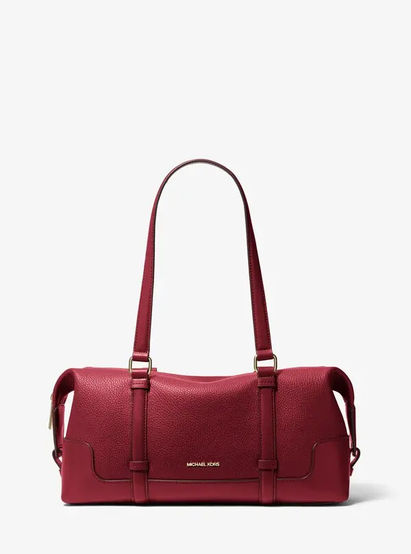Michael Kors Teddi Large Textured Shoulder Bag - Red