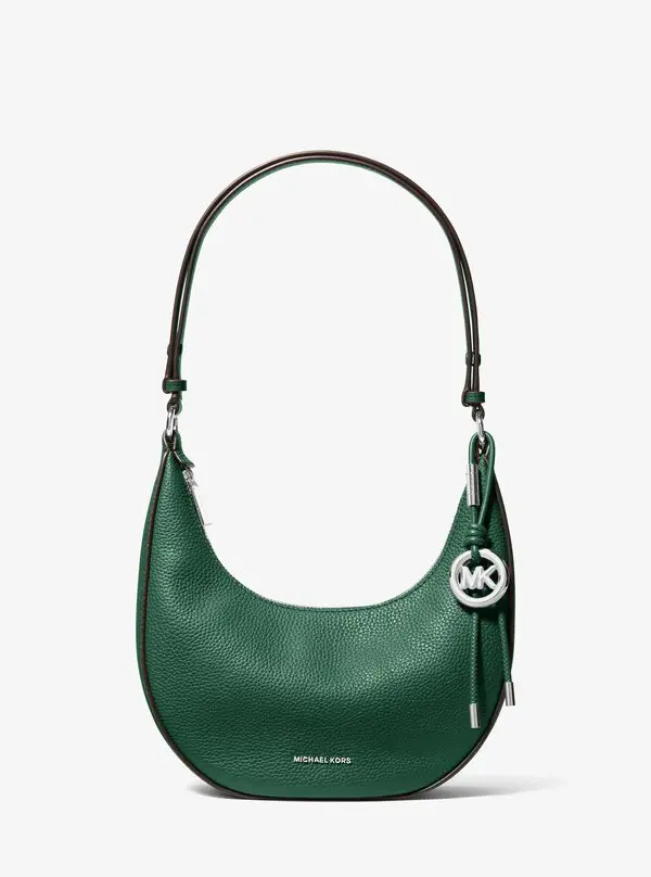 Michael Kors Nolita Small Pebbled Leather Convertible Pochette In By - Green