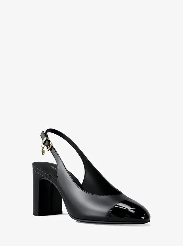 Michael Kors Piper Flex Leather Slingback Pump In Size By - Black