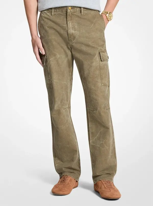 Michael Kors Gart-dyed Denim Cargo Pants In Size By