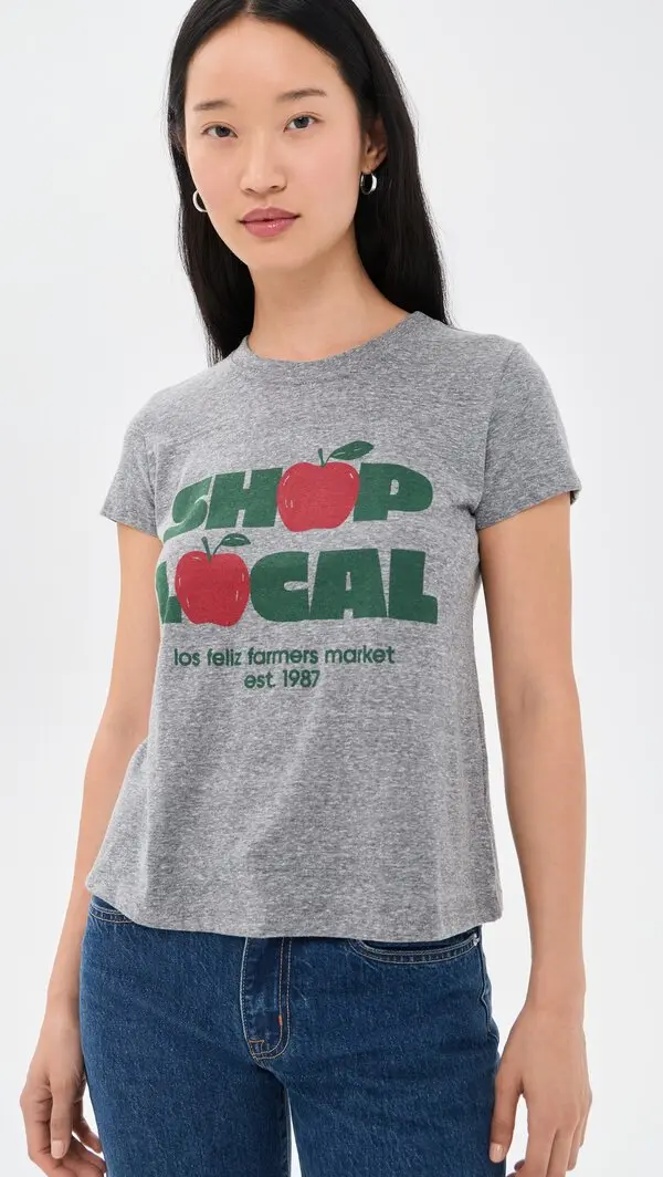 SUNNY SOMEWHERE Shop Local Femme" Graphic Crewneck Tee