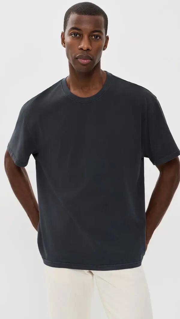 Marine Layer Relaxed Cloud 9 Sueded Jersey Tee - Black