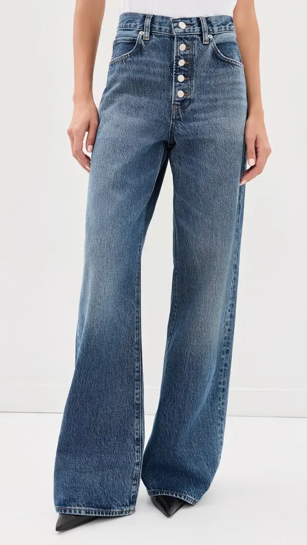FRAME The Loose Exposed Buttons Jeans