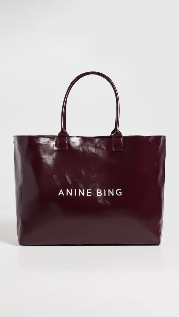 ANINE BING Leo Coated Canvas Tote Bag