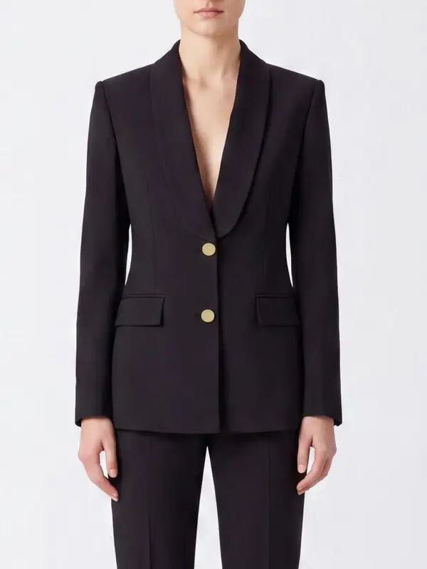 Alberta Ferretti Shawl Lapel Blazer - Black