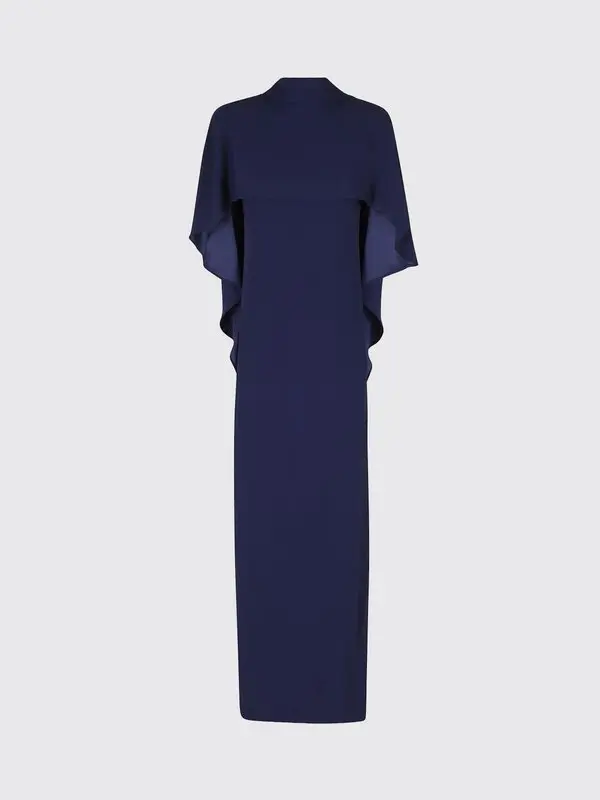 Alberta Ferretti Sleeveless Crêpe Sheath Long Evening Gown - Blue