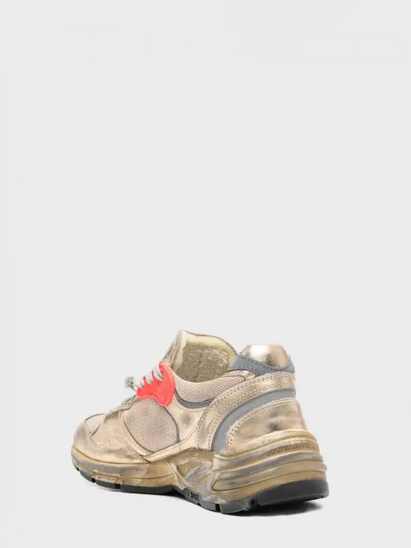 GOLDEN GOOSE Dad-star Sneakers In Mesh And Laminated Leather - Silver