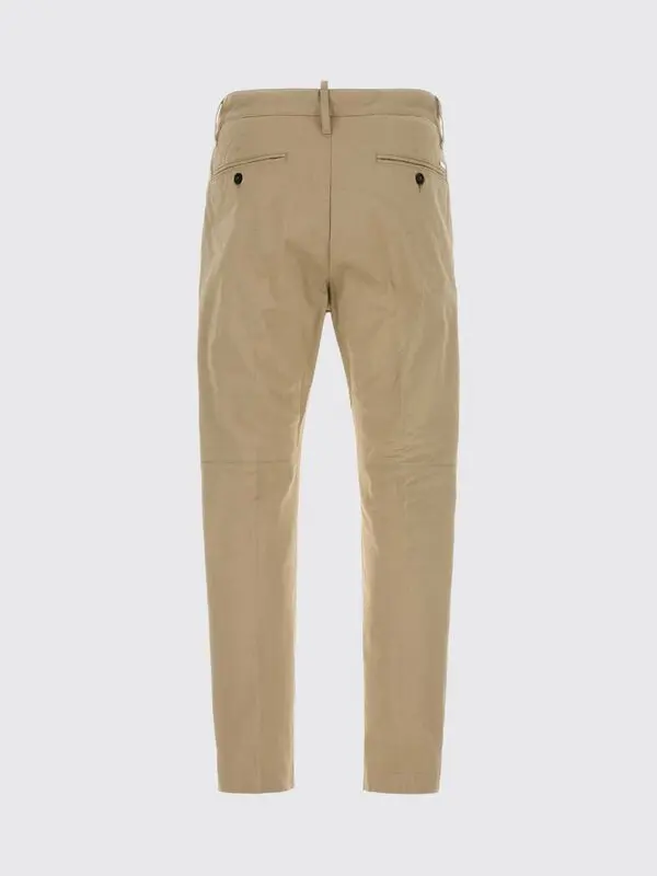 Dsquared2 Slim Fit Stretch Cotton Chino Trousers With Mid-rise Waist