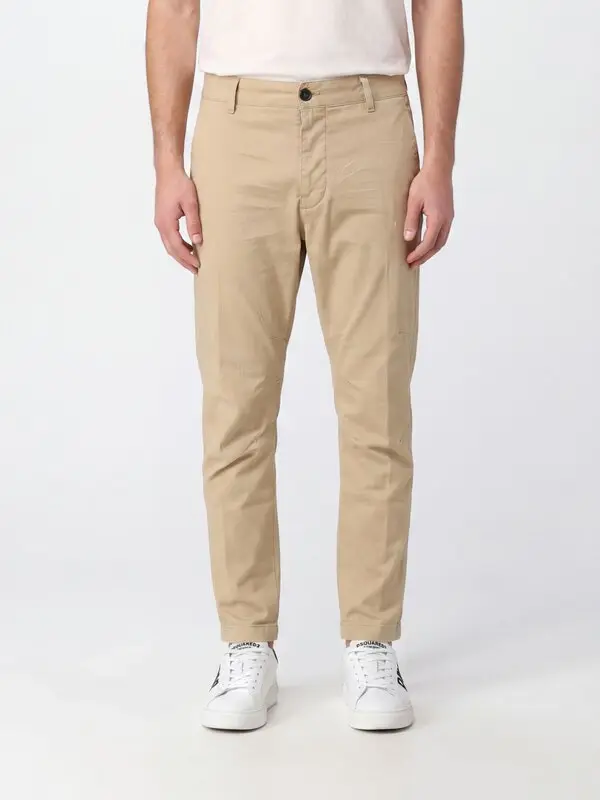 Dsquared2 Stretch Cotton Chino Trousers - Beige