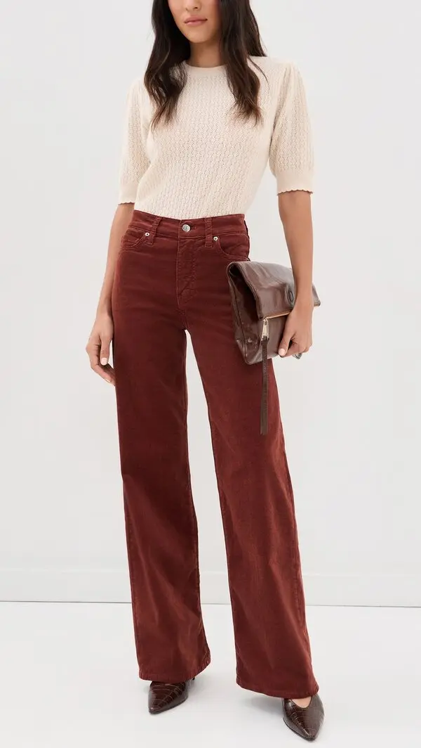 FRAME Le Slim Palazzo Corduroy Pants