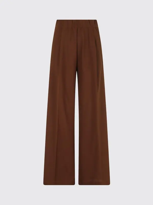 SEMICOUTURE High-waisted Wool Blend Palazzo Trousers - Brown