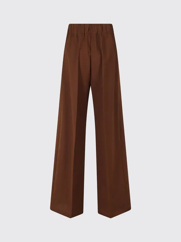 SEMICOUTURE High-waisted Wool Blend Palazzo Trousers - Brown