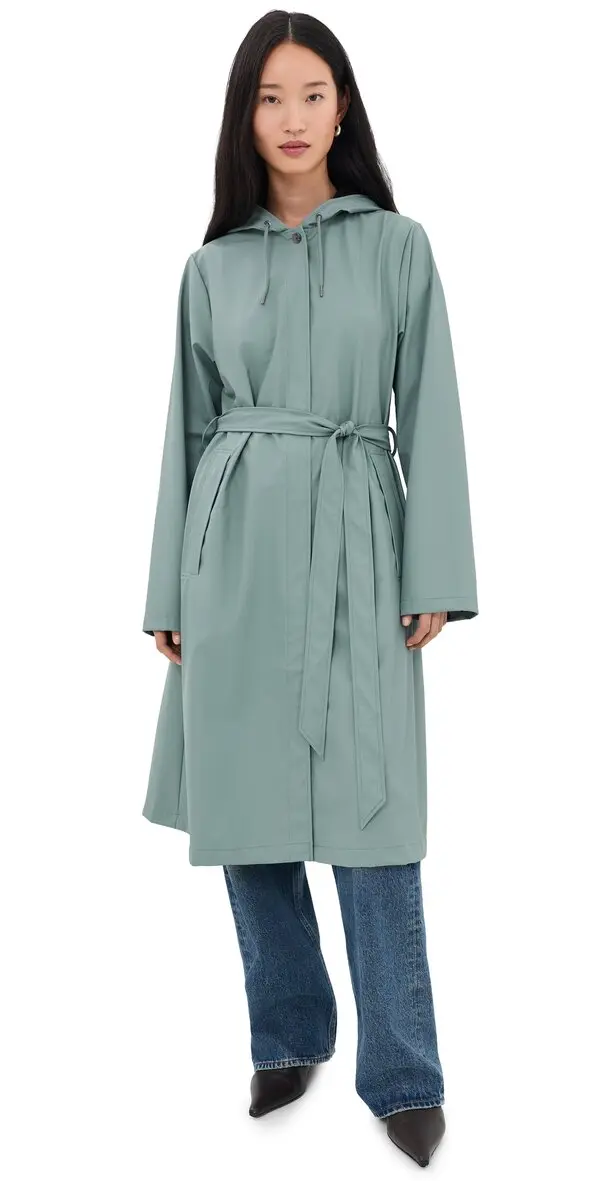 Rains A-line Longer Jacket - Sage