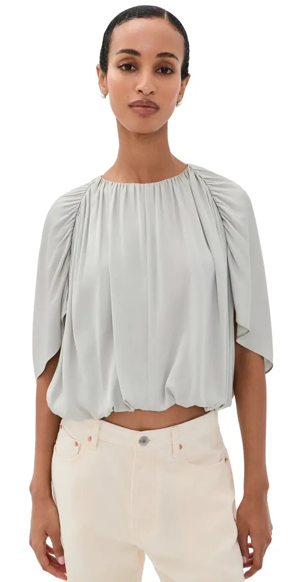 Vince Gathered Cape Bubble Blouse