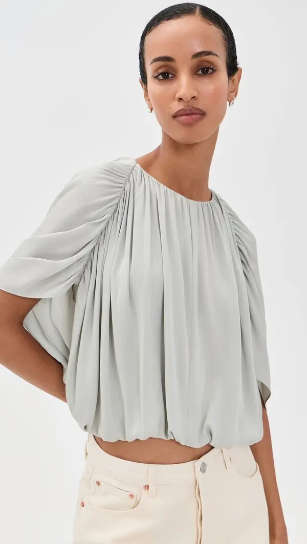 Vince Gathered Cape Bubble Blouse