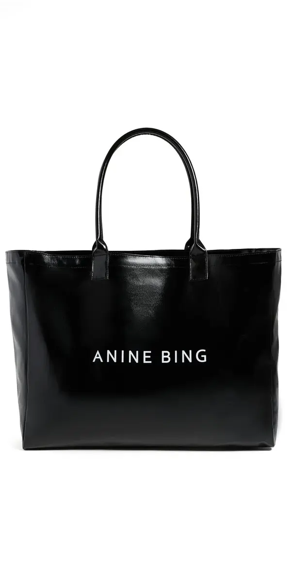 ANINE BING Leo Coated Canvas Tote Bag