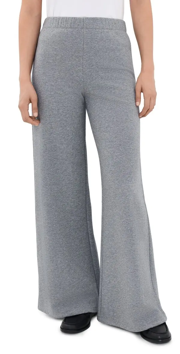 Veronica Beard Saunder Wide Leg French Terry Pants - Heather Grey