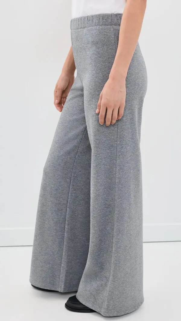 Veronica Beard Saunder Wide Leg French Terry Pants - Heather Grey