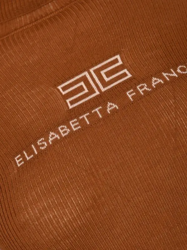 Elisabetta Franchi Slim Fit Wool Turtleneck Jumper - Tobacco