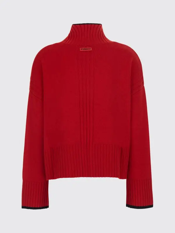 Pinko Wool & Cashmere Turtleneck Jumper - Red