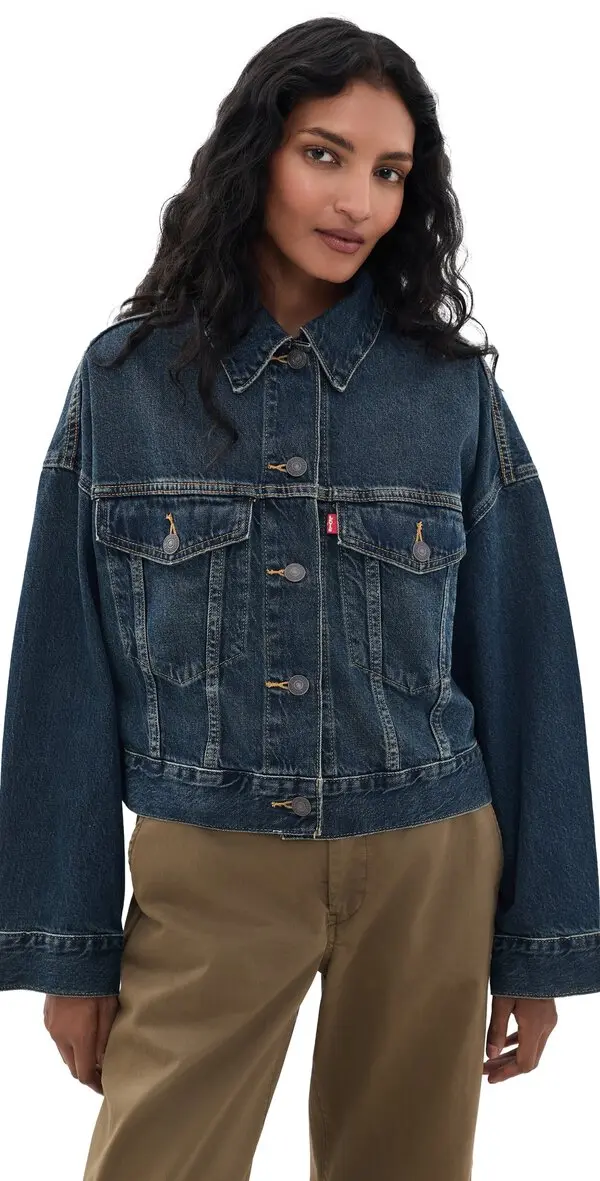 LEVI'S Loose Crop Trucker Denim Jacket