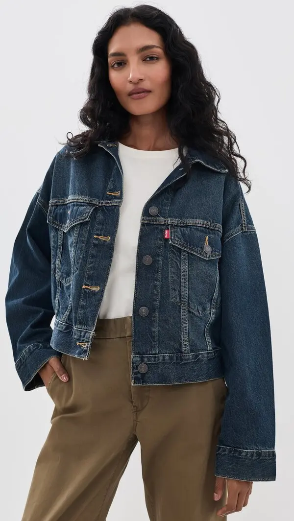 LEVI'S Loose Crop Trucker Denim Jacket