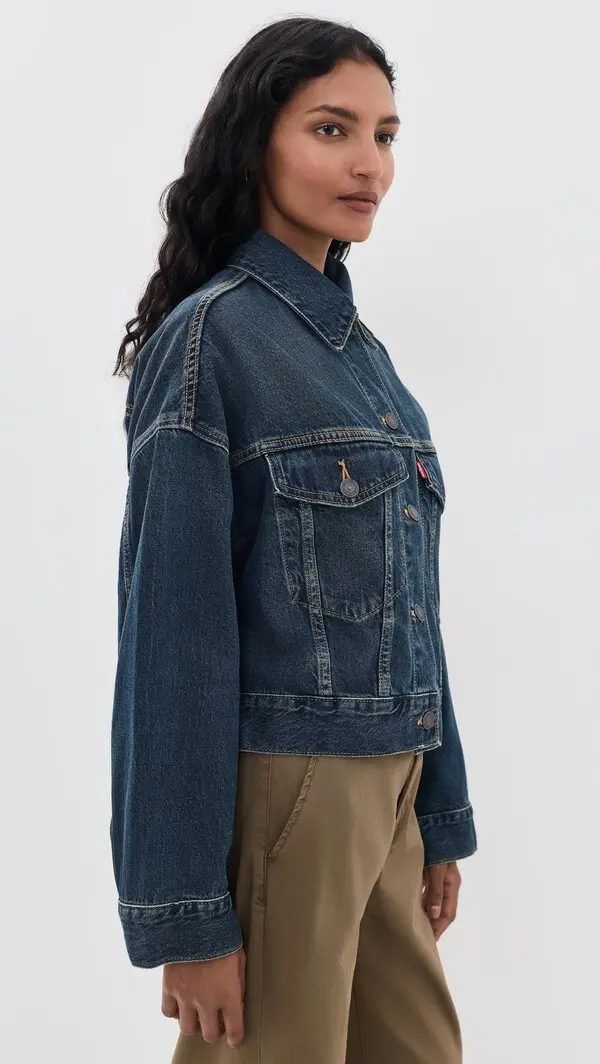 LEVI'S Loose Crop Trucker Denim Jacket