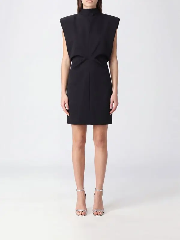 Federica Tosi Sleeveless High Neck Sheath Mini Dress - Black