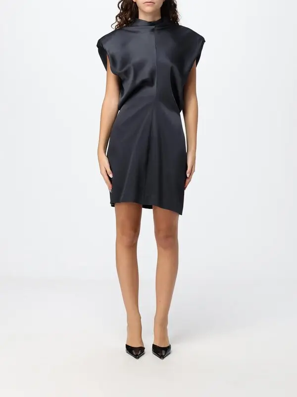 Federica Tosi Sleeveless High Neck Sheath Mini Dress - Grey