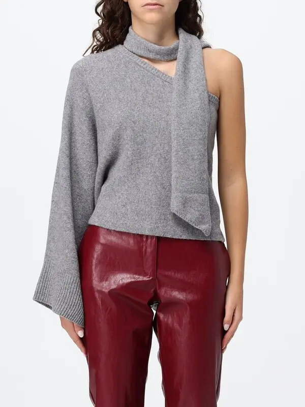 Federica Tosi Asymmetrical One-shoulder Top - Grey