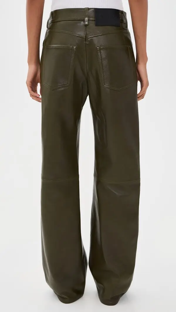 Helmut Lang Leather Relaxed Bootcut Pants