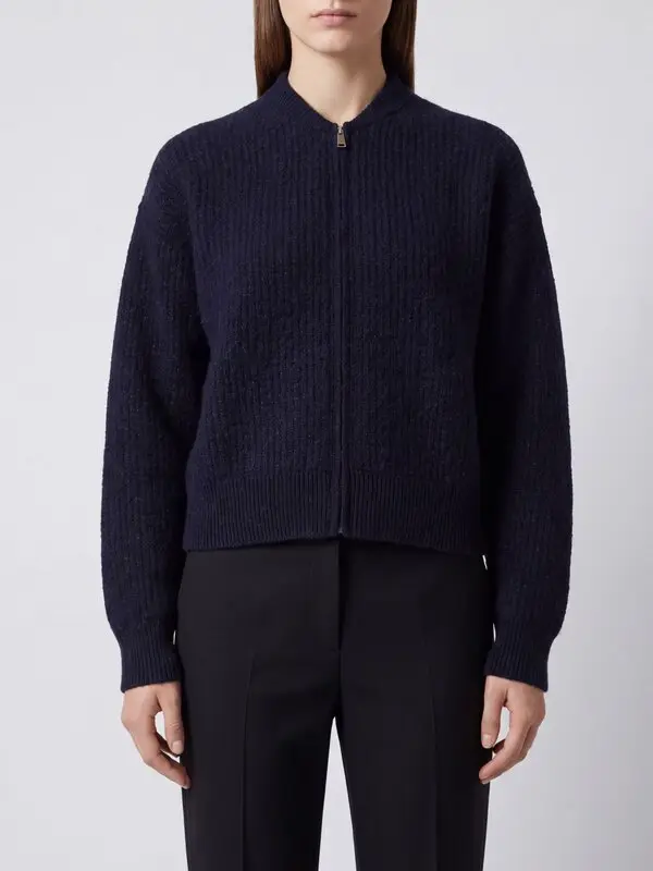 Fabiana Filippi Zip-up Bomber Cardigan - Blue