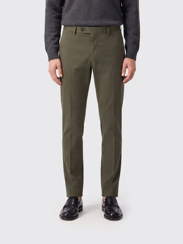 PT TORINO Slim Fit Cotton And Cashmere Chino Trousers - Green