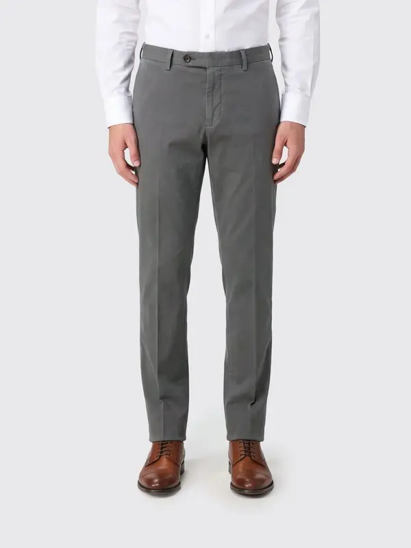 PT TORINO Slim Fit Cotton And Cashmere Chino Trousers - Grey 1