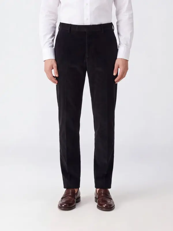 PT TORINO Slim Fit Corduroy Cotton Chino Trousers - Black