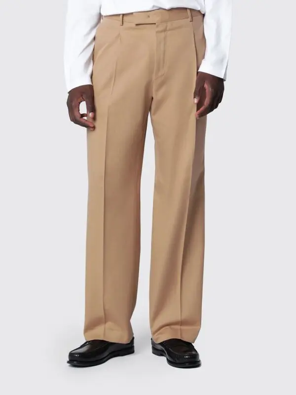PT TORINO Slim Fit Virgin Wool And Cotton Blend Tailored Trousers With Off-centre Fastening - Rope