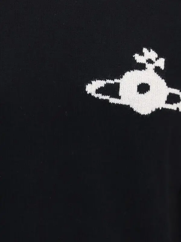 VIVIENNE WESTWOOD Pure Wool Orb Logo Turtleneck Jumper - Black