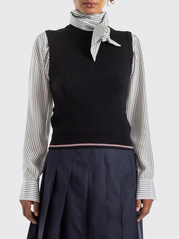 Thom Browne Wool Knit Top - Black