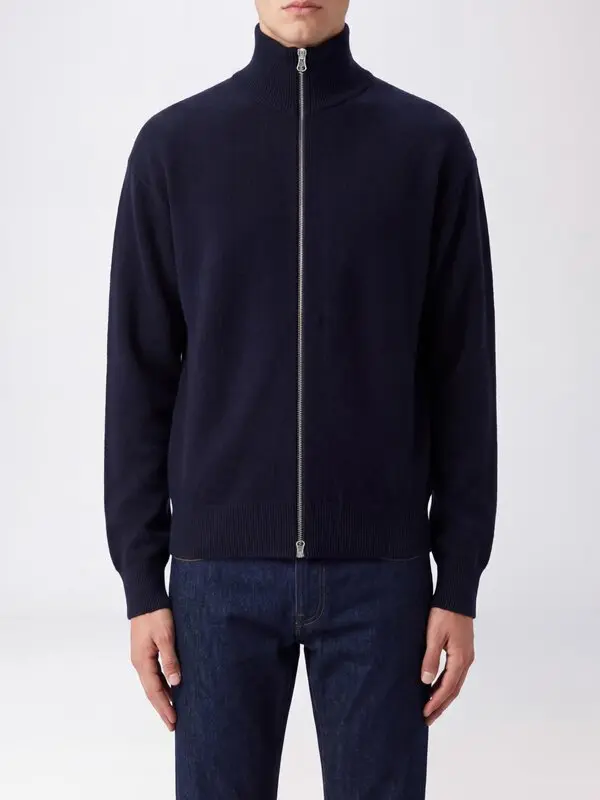 Extreme Cashmere High-neck Cardigan In Pure Cashmere With Zip Closure - Navy