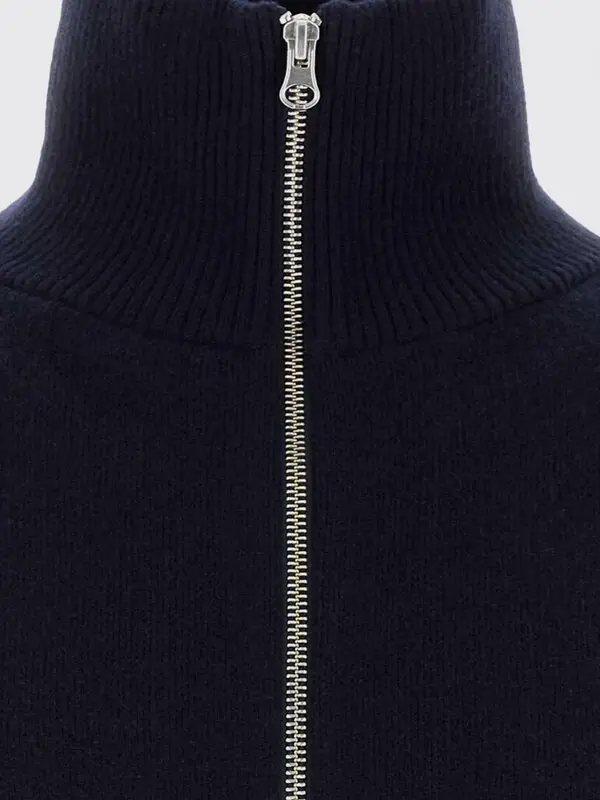 Extreme Cashmere High-neck Cardigan In Pure Cashmere With Zip Closure - Navy