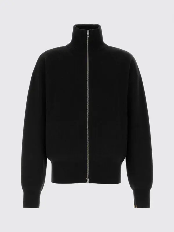 Extreme Cashmere Turtleneck Zip-up Cardigan In Pure Cashmere - Black