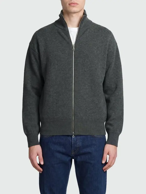 Extreme Cashmere Dropped Shoulder Turtleneck Cardigan In Pure Cashmere