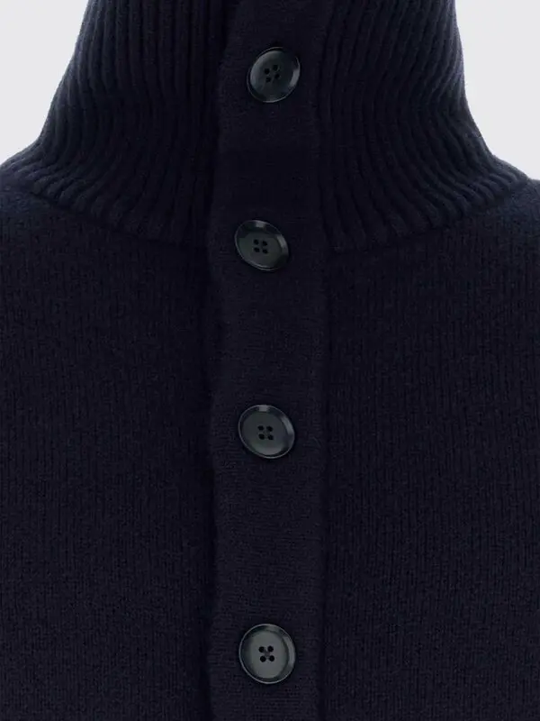 Extreme Cashmere High-neck Button-up Cardigan In 100% Cashmere - Navy